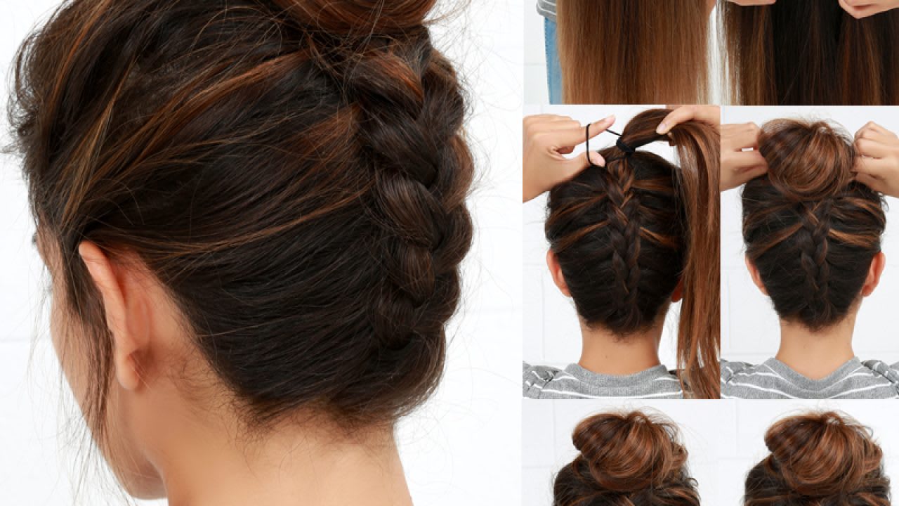 Upside Down French Braid Bun