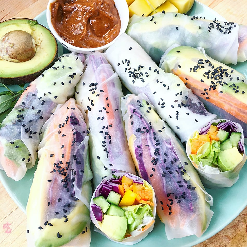 Summer Rolls Recipe with Almond Butter Dipping Sauce - Lulus.com ...