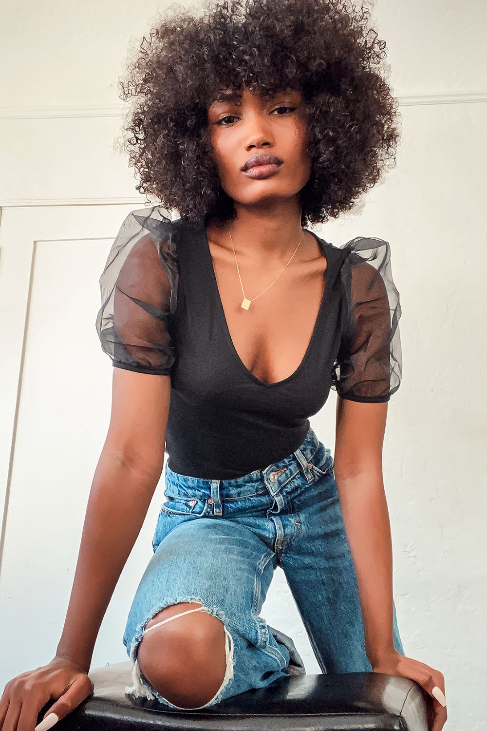 CLANE】BALLOON SHEER PUFF TOPS|レディース CLANE】BALLOON SHEER PUFF TOPS|レディース