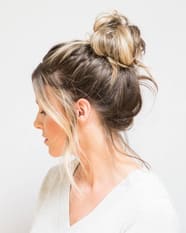 Messy Bun For Lob Hairstyles Lulus Fashion Blog