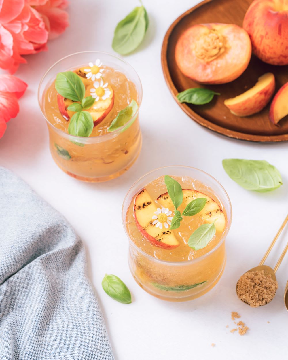 Grilled Peach & Basil Smash Cocktail Recipe - Lulus.com Fashion Blog