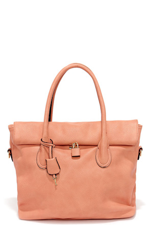 Chic Peach Handbag - Peach Bag - Peach Purse - $39.00