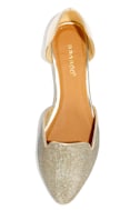 Cute Gold Flats - D'Orsay Shoes - Pointed Flats - $23.00
