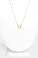 Cute Gold Necklace - Round Necklace - $10.00