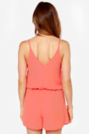 Fun Coral Romper - Cutout Romper - Color Block Romper - $38.00