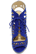Sexy Blue Heels - Cutout Heels - Lace-Up Heels - Caged Heels - $34.00