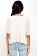 Stunning Ivory Top - Beaded Blouse - Beaded Top - $72.00