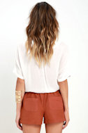 Cute Rust Red Shorts - Mid-Rise Shorts - $58.00