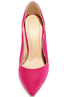 Magenta Pumps - Pointed Pumps - Suede Pumps - $32.00