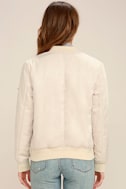 Cool Beige Jacket - Puffer Bomber - Bomber Jacket - $62.00