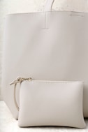 Classic Light Grey Tote - Vegan Leather Tote - $52.00