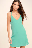 Sexy Turquoise Dress - Slip Dress - Lace-Up Dress - Mini Dress - $48.00
