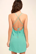 Sexy Turquoise Dress - Slip Dress - Lace-Up Dress - Mini Dress - $48.00