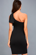 Chic Black Dress - Bodycon Dress - One-Shoulder Dress