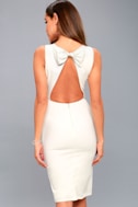 Chic White Midi Dress - Sleeveless Dress - Open Back Dress