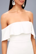 Sexy White Dress - Bodycon Dress - Off-the-Shoulder Dress