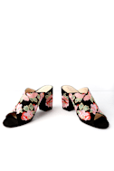 Sole Society Luella Black and Coral Multi - Peep-Toe Mules