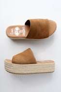 Coolway Bory - Tan Espadrille Slides - Flatform Slides