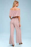 Mauve Striped Jumpsuit - Two-Piece Jumpsuit - Cute Jumpsuit