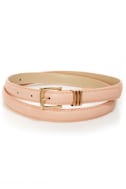 Cute Peach Belt - Skinny Belt - Vegan Belt - $10.00