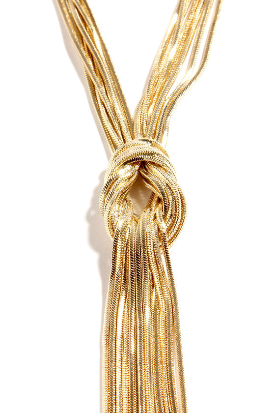 Pretty Gold Necklace - Y Necklace - Drop Necklace - $32.00