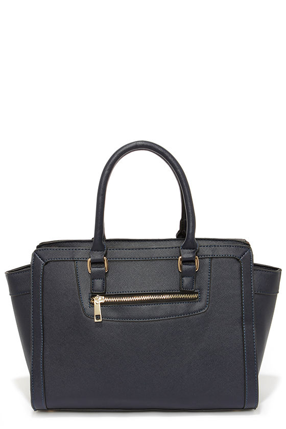 Cute Navy Blue Purse - Trapeze Purse - Vegan Purse - $71.00