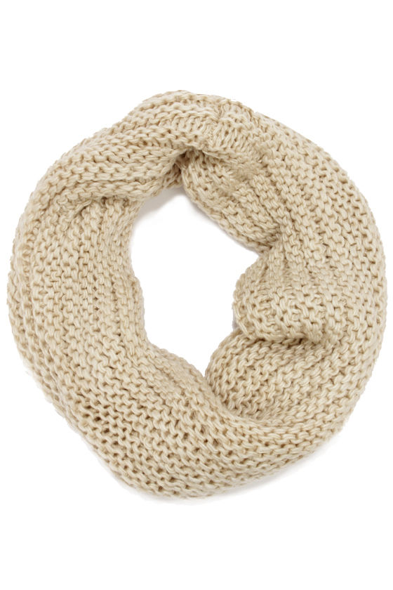 Cozy Beige Scarf - Knit Scarf - Infinity Scarf - $42.00