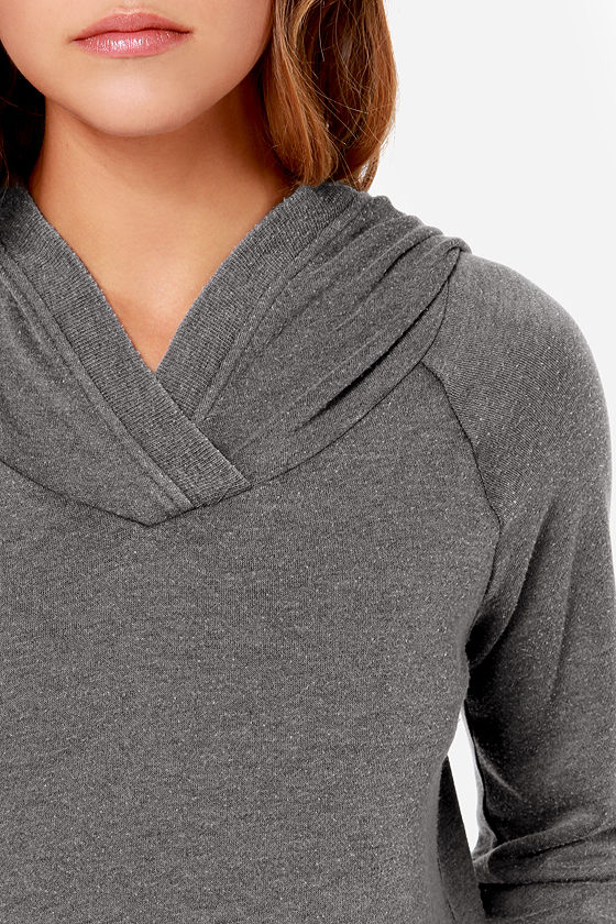 Grey Sweater - Pullover Sweater - Hooded Sweater - $83.00