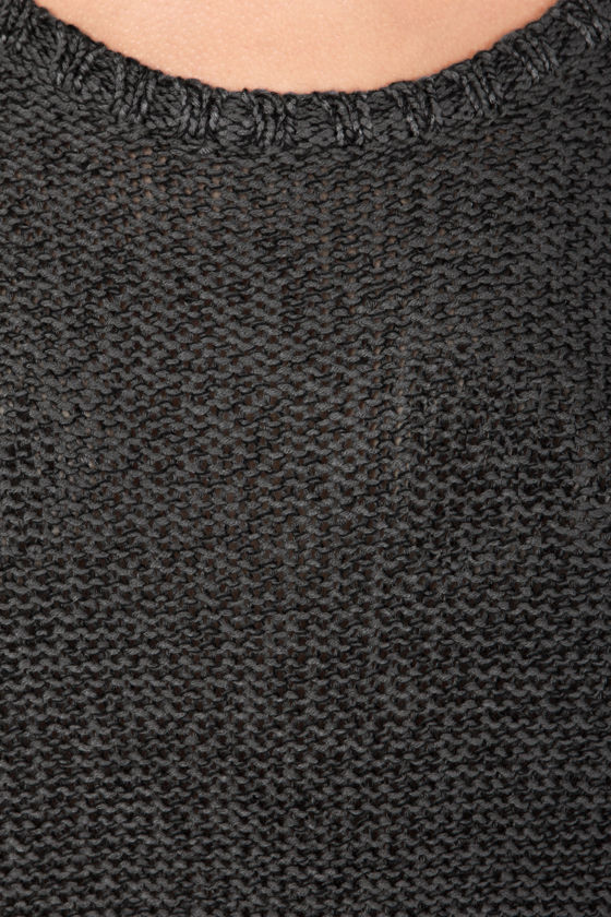 Awesome Dark Grey Sweater - Knit Sweater - $63.00