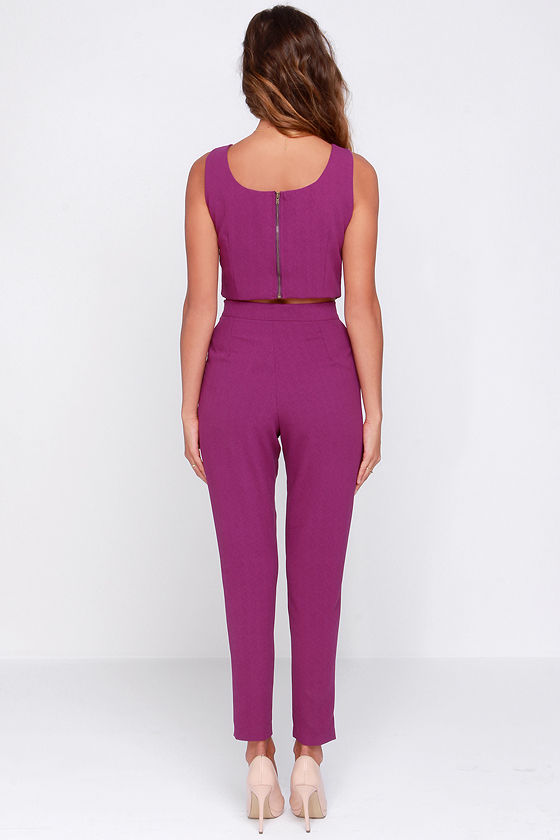 Two-Piece Set - Purple Outfit - Pants Set - $76.00