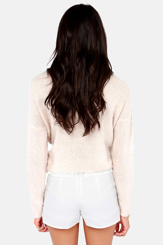 Cute Ivory Shorts - Ivory Skort - Envelope Skirt - $43.00