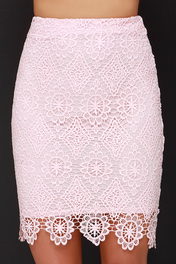 Pretty Pink Skirt - Lace Skirt - Pencil Skirt - $48.00