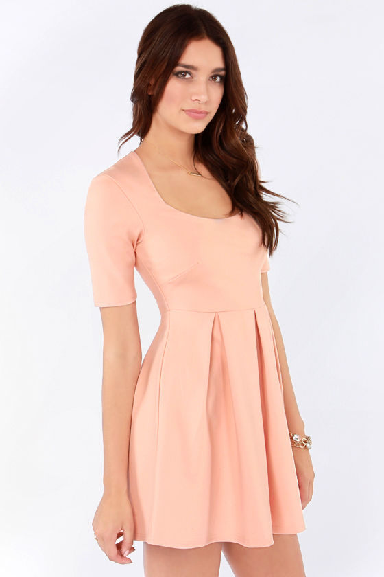 Mink Pink Heartbeat - Blush Dress - Skater Dress - $87.00