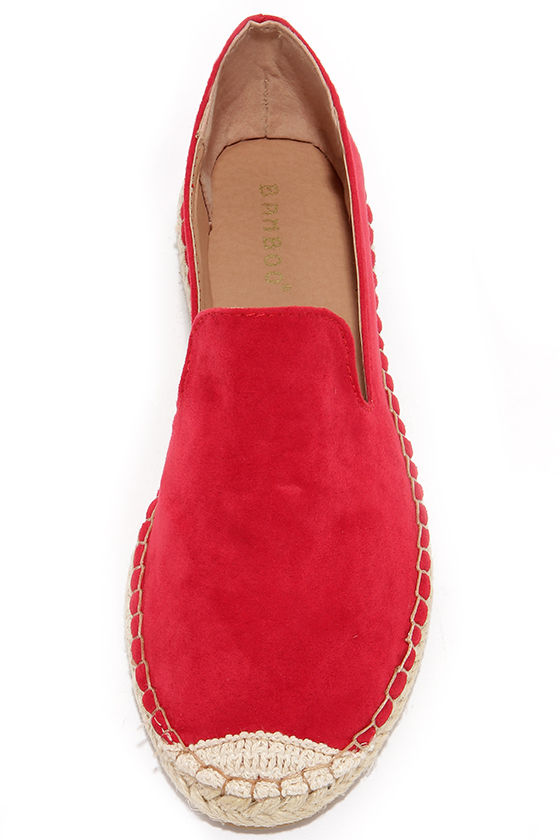 Cute Red Flats - Espadrille Flats - Red Espadrilles - $23.00