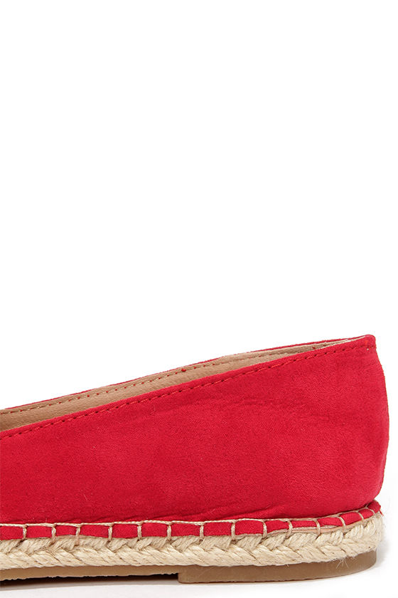 Cute Red Flats - Espadrille Flats - Red Espadrilles - $23.00