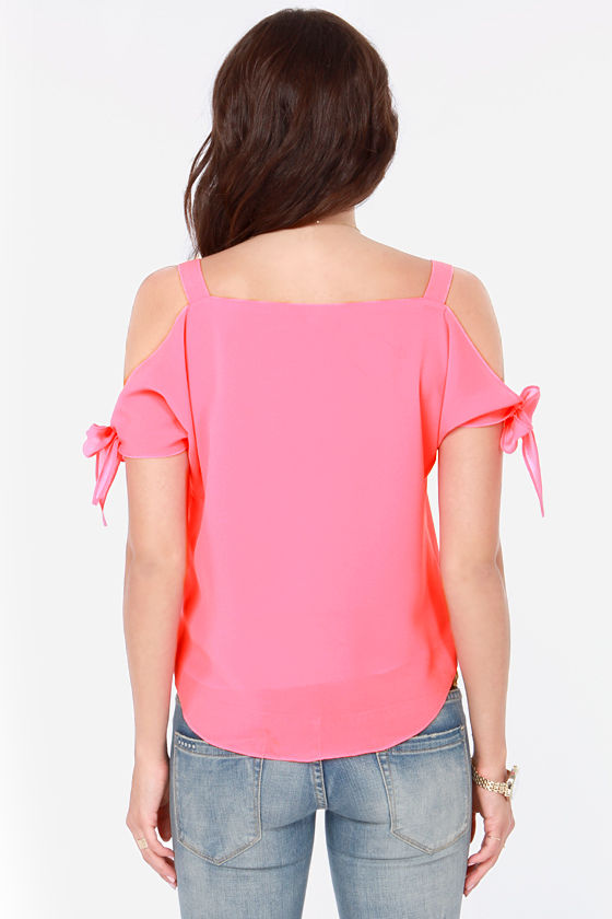 Cute Hot Pink Top - Off-the-Shoulder Top - Neon Top - $37.00
