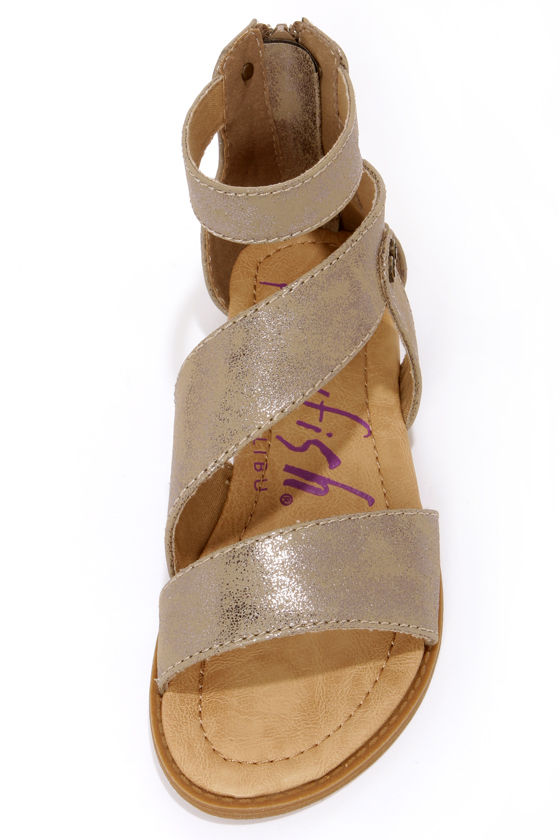 Cute Bronze Sandals - Gladiator Sandals - Metallic Shoes - $51.00
