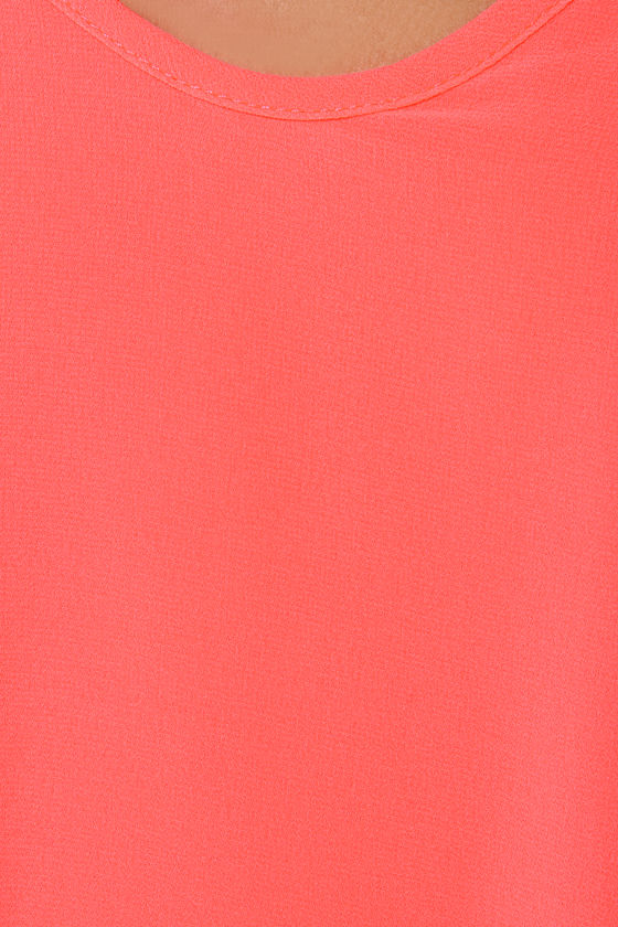 Cute Neon Coral Top - Tank Top - Camisole - Pink Top - $36.00