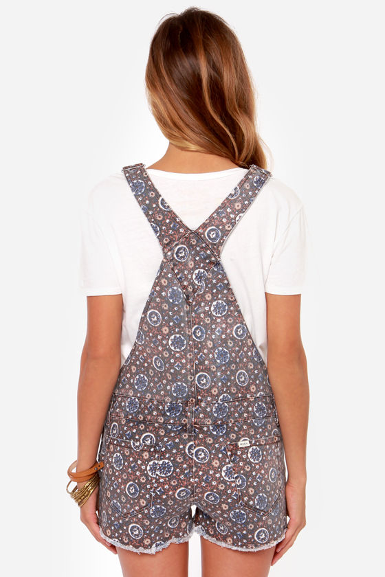 RVCA Free Streets - Print Overalls - Cutoff Overalls - Overall Shorts ...
