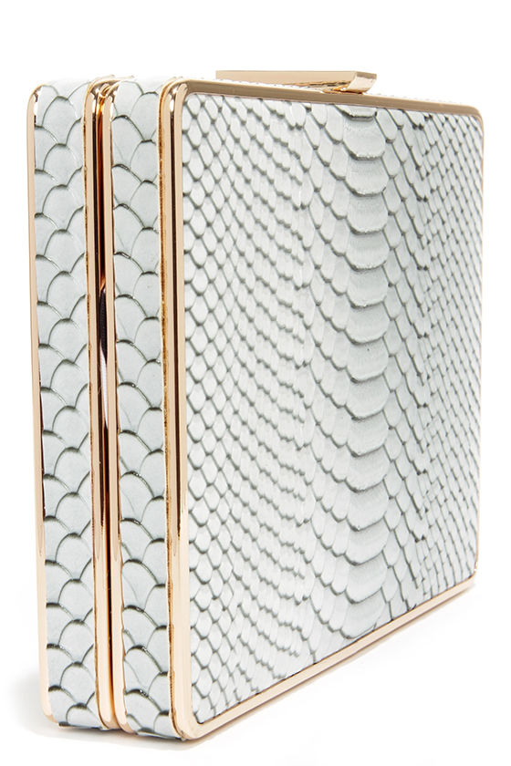 Chic Light Blue Clutch - Crocodile Purse - Blue Purse - $36.00