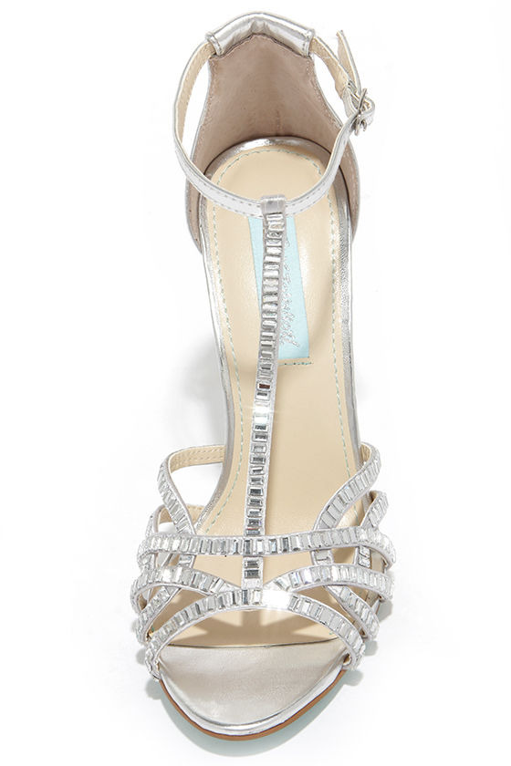 Pretty Silver Heels - Rhinestone Heels - Dress Sandals - $109.00