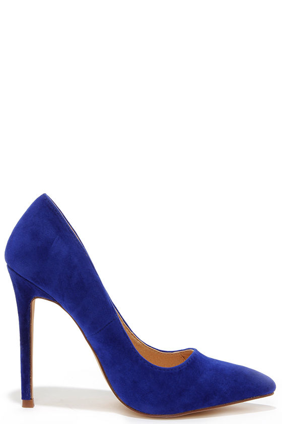 Sexy Blue Pumps - Pointed Pumps - Royal Blue Heels - $30.00
