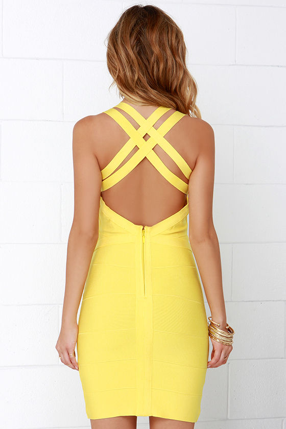 Sexy Yellow Dress - Bodycon Dress - Bandage Dress - $97.00