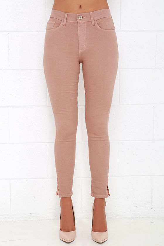 Cool Dusty Rose Jeans - Skinny Jeans - High-Waisted Jeans - $65.00