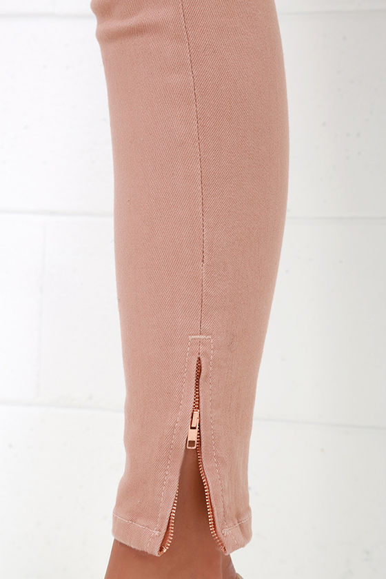 Cool Dusty Rose Jeans - Skinny Jeans - High-Waisted Jeans - $65.00