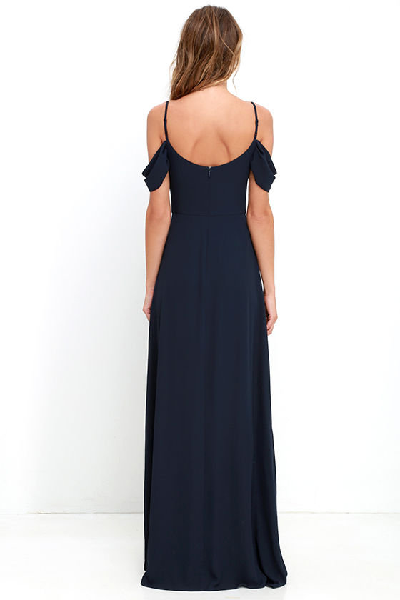 Navy Blue Gown - Maxi Dress - Navy Blue Dress - $72.00
