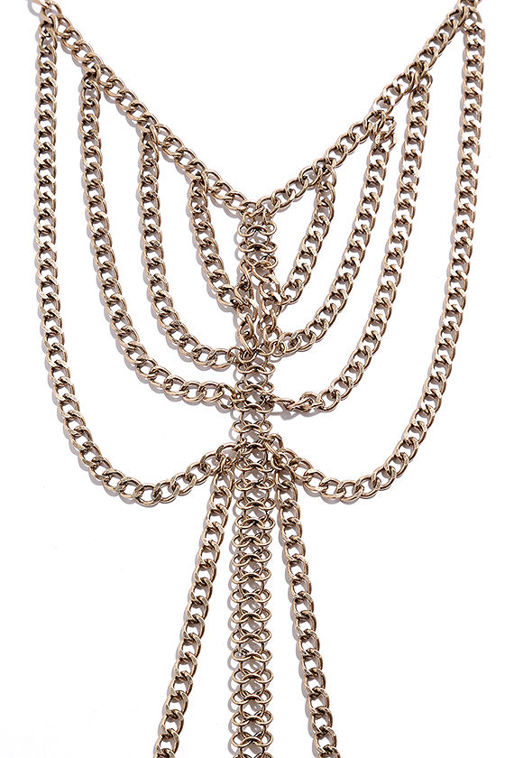Cool Gold Body Harness - Body Chain - Gold Necklace - $19.00