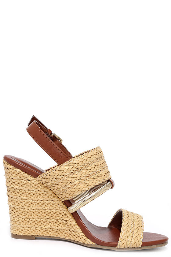 Cute Natural Wedges - Woven Wedges - Beige Wedges - $65.00