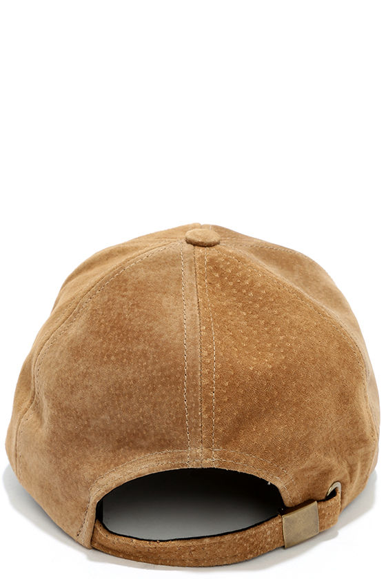 Chic Light Brown Baseball Cap - Genuine Suede Baseball Cap - Ball Cap ...