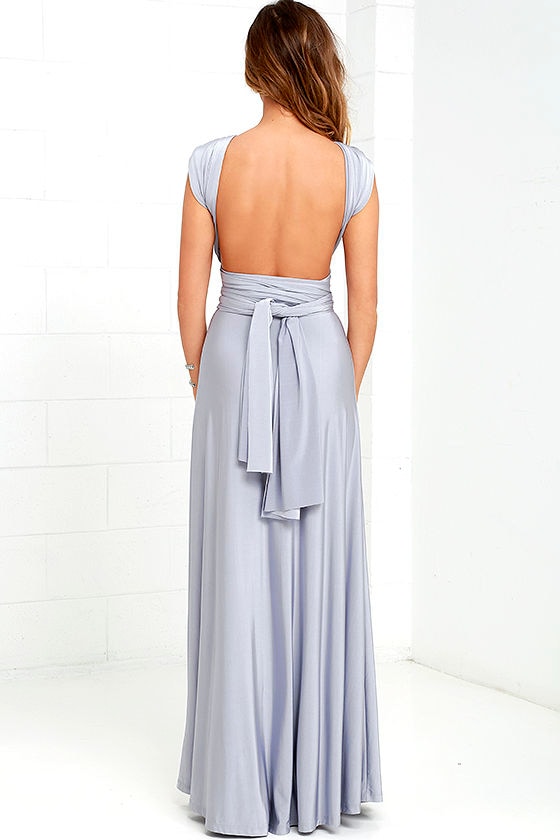 Pretty Maxi Dress - Convertible Dress - Light Grey Dress - Infinity ...